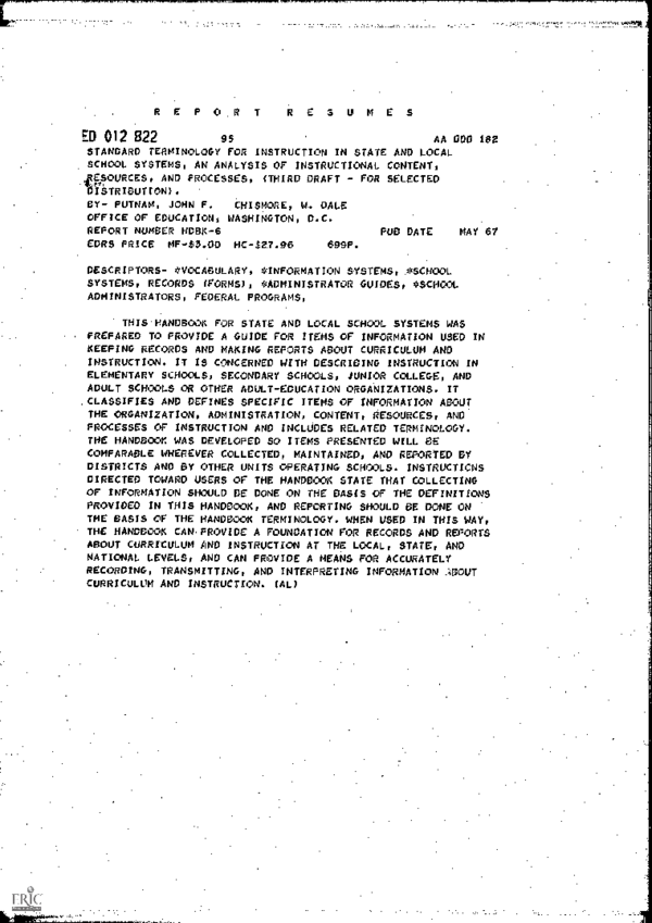 (PDF) Standard Terminology for Instruction in State and Local School ...