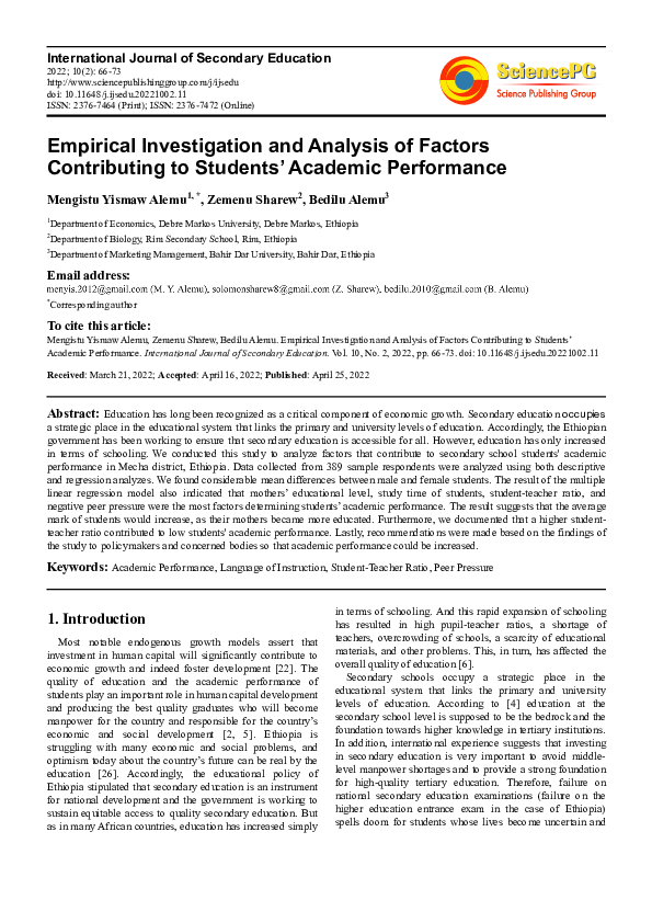 (PDF) Empirical Investigation and Analysis of Factors Contributing to ...