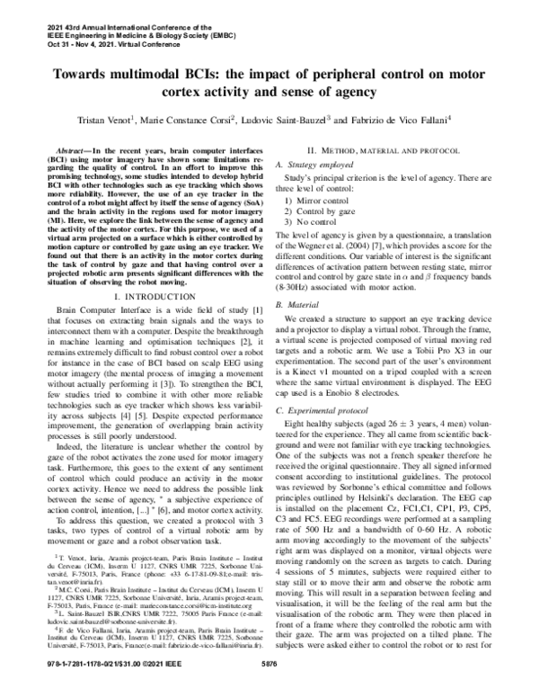 (PDF) Towards multimodal BCIs: the impact of peripheral control on ...