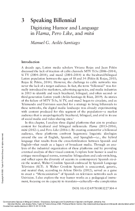 (PDF) Speaking Billennial: Digitizing Humor and Language in Flama, Pero ...