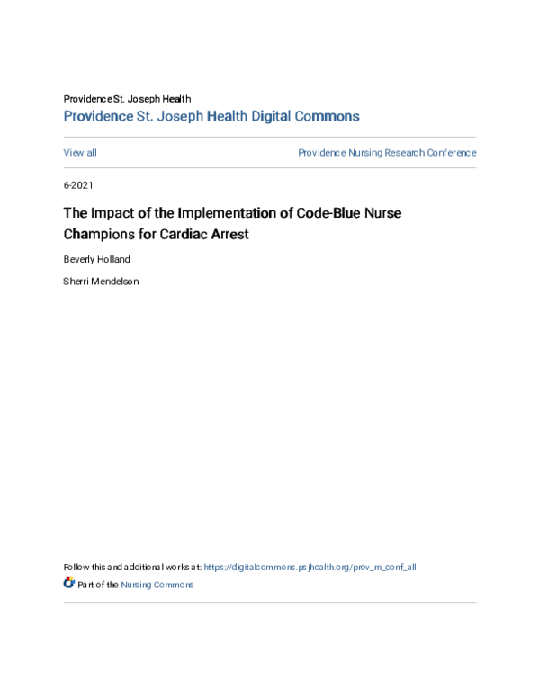(PDF) The Impact of the Implementation of Code-Blue Nurse Champions for ...