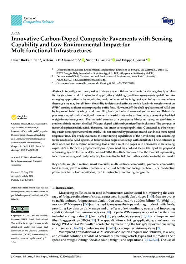 (PDF) Innovative Carbon-Doped Composite Pavements with Sensing Capability and Low Environmental ...