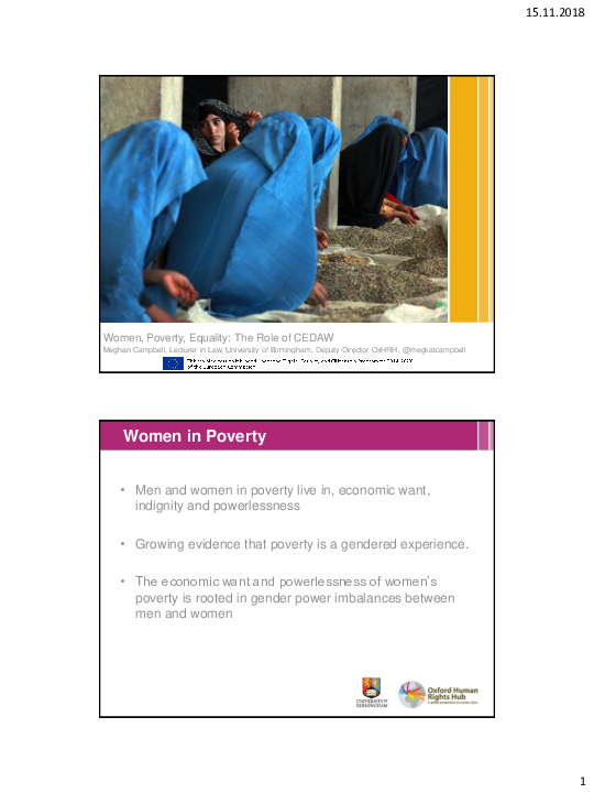 (PDF) Women, Poverty, Equality: The Role of CEDAW