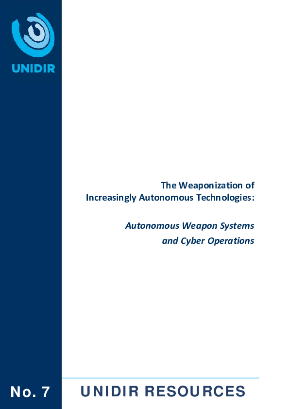 (PDF) The Weaponization of Increasingly Autonomous Technologies ...