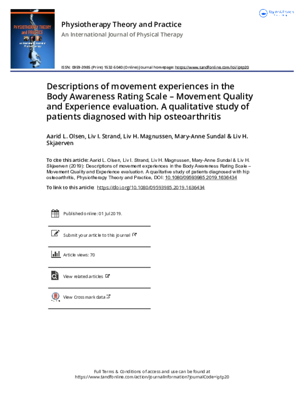 (PDF) Descriptions of movement experiences in the Body Awareness Rating ...