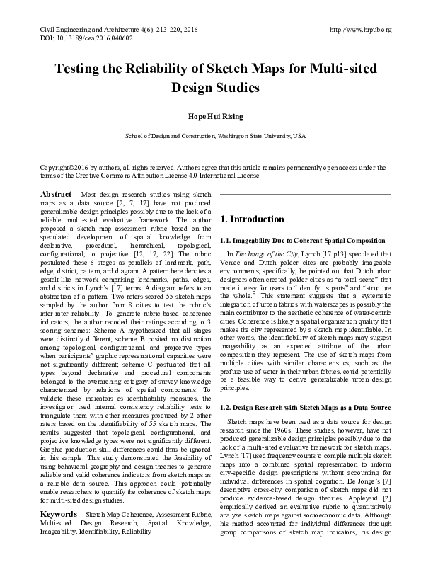 (PDF) Testing the Reliability of Sketch Maps for Multi-sited Design Studies