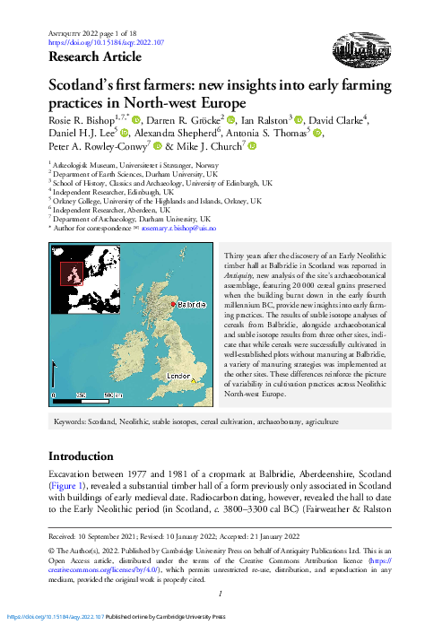 (PDF) Scotland's first farmers: new insights into early farming ...