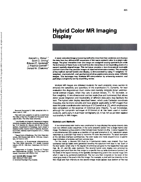 (PDF) Hybrid color MR imaging display