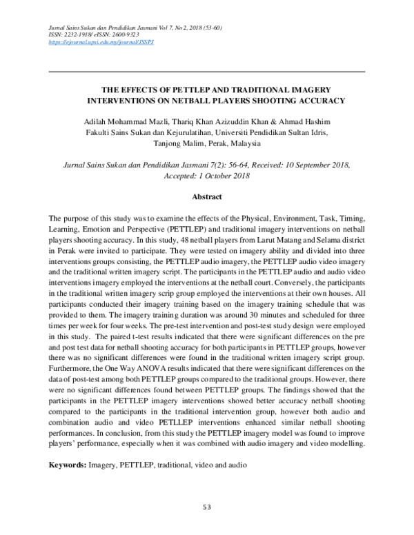 (PDF) The effects of pettlep and traditional imagery interventions on ...