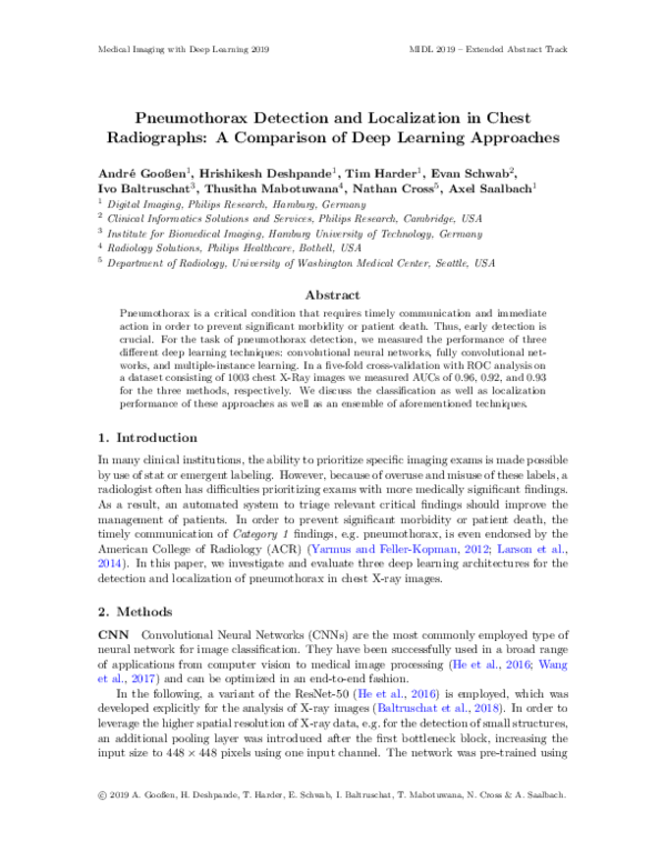 (PDF) Pneumothorax Detection and Localization in Chest Radiographs: A Comparison of Deep ...