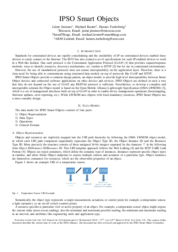 (PDF) IPSO Smart Objects