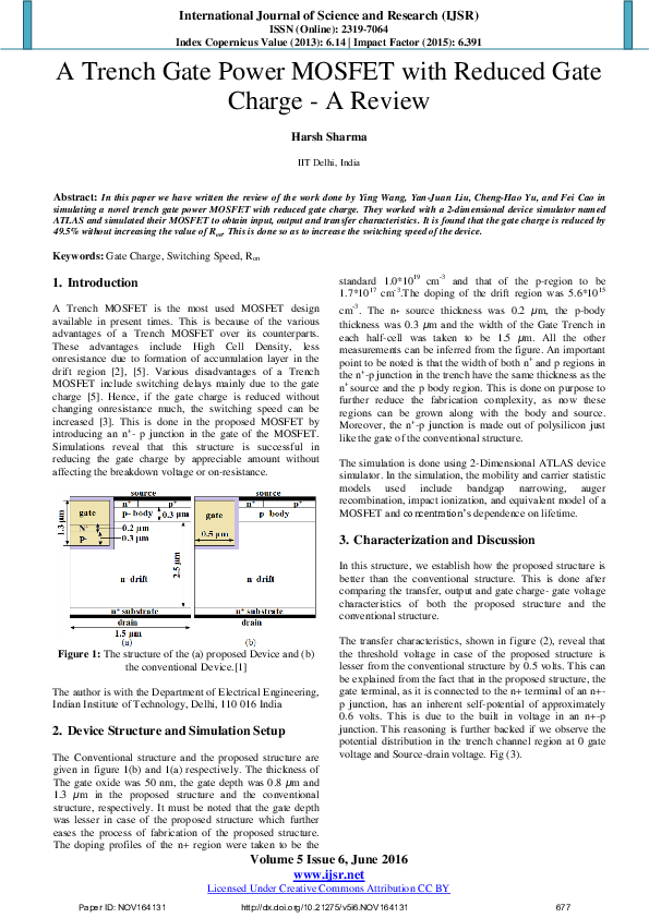 (PDF) A Trench Gate Power MOSFET with Reduced Gate Charge - A Review