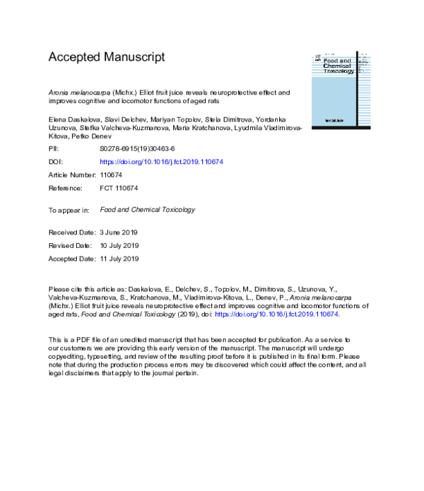 (PDF) Aronia melanocarpa (Michx.) Elliot fruit juice reveals neuroprotective effect and improves ...