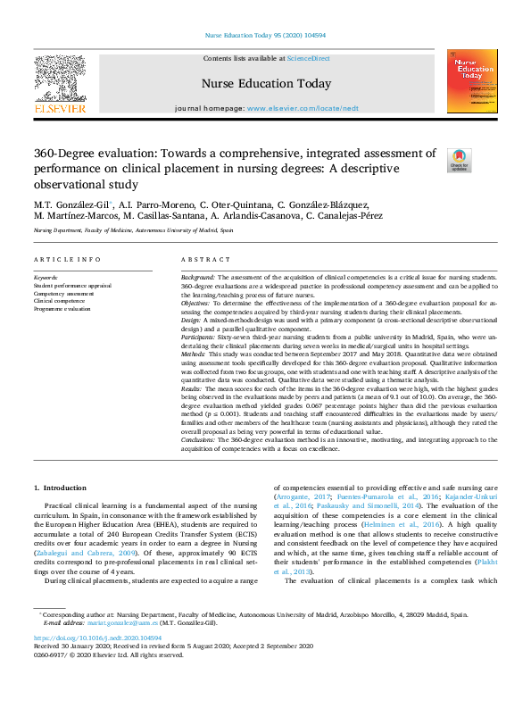 Pdf 360 Degree Evaluation Towards A Comprehensive Integrated Assessment Of Performance On