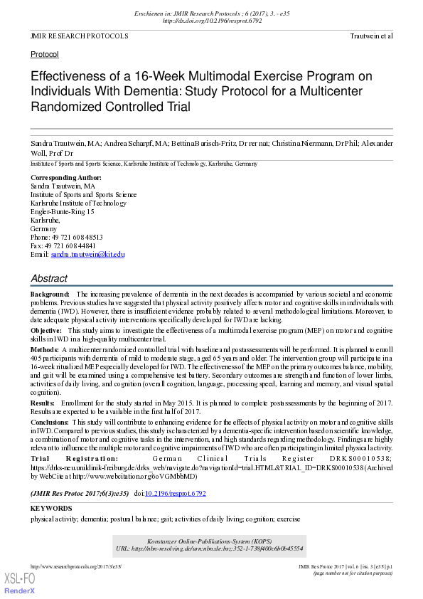 (PDF) Effectiveness of a 16-Week Multimodal Exercise Program on ...