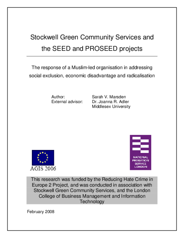 (PDF) Stockwell Green Community Services and the SEED and PROSEED ...