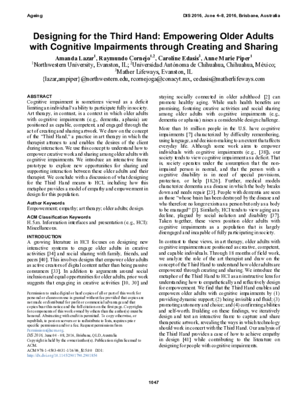 (PDF) Designing for the Third Hand