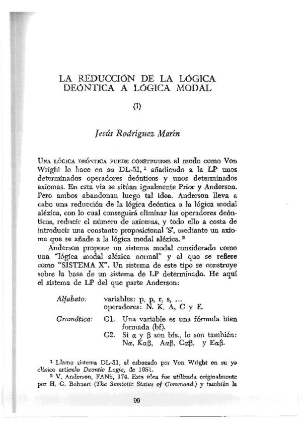(PDF) La reducción de la lógica deóntica a lógica modal (I)