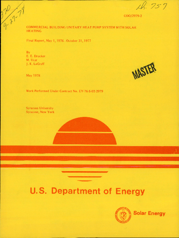 (PDF) Commercial building unitary heat pump system with solar heating ...