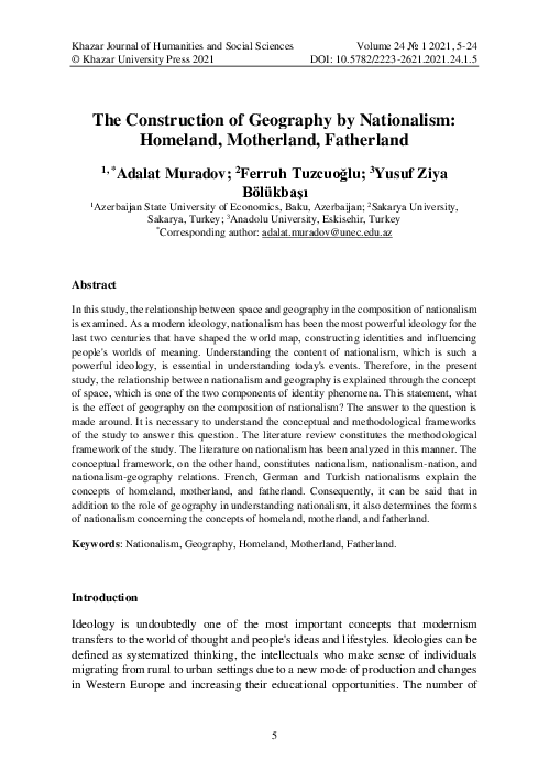 (PDF) The Construction of Geography by Nationalism: Homeland ...