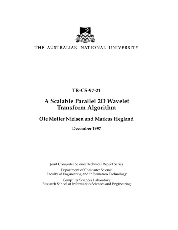 (PDF) A scalable parallel 2D wavelet transform algorithm