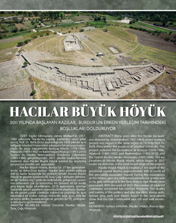 (PDF) Hacilar Büyük Höyük
