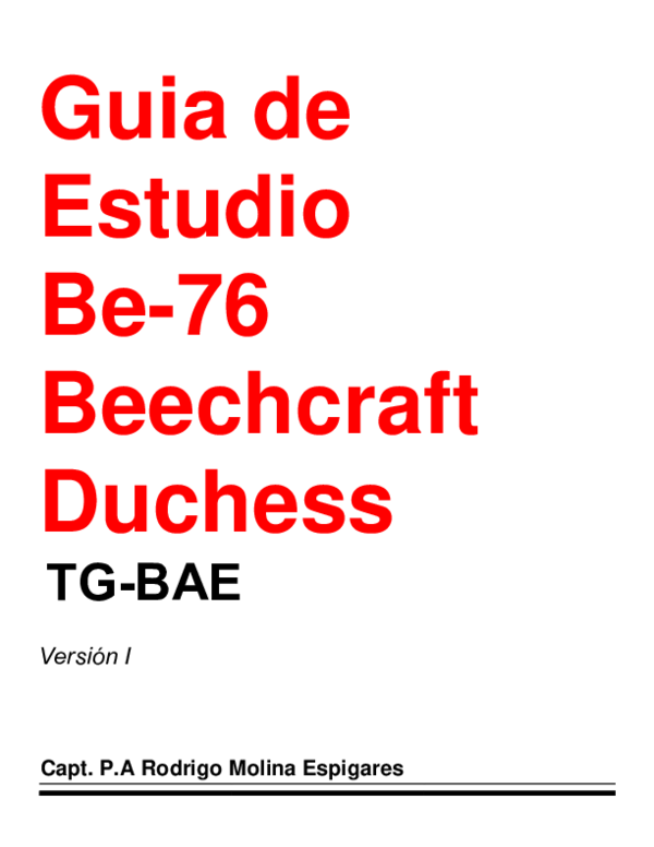 (PDF) Guia de Estudio Be-76 Beechcraft Duchess