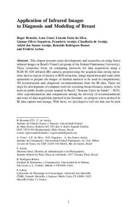 (PDF) Application of Infrared Images to Diagnosis and Modeling of Breast (PDF) Application of Infrared Images to Diagnosis and Modeling of Breast