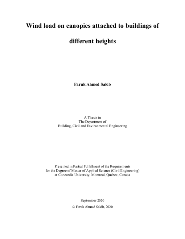 (PDF) Wind load on canopies attached to buildings of different heights