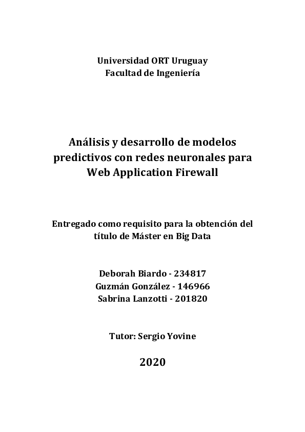 (PDF) Análisis y desarrollo de modelos predictivos con redes neuronales para Web Application ...