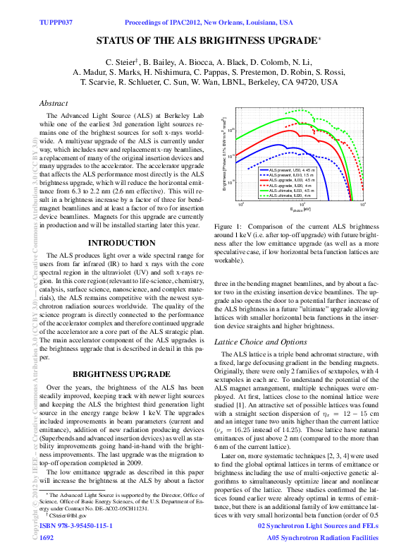 (PDF) Status of the Als Brightness Upgrade