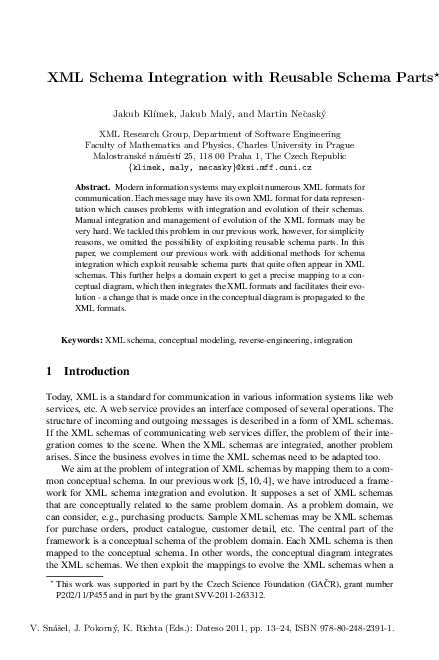 (PDF) XML Schema Integration with Reusable Schema Parts