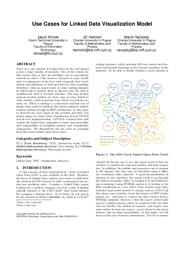 Pdf Use Cases For Linked Data Visualization Model Martin Nečaský 