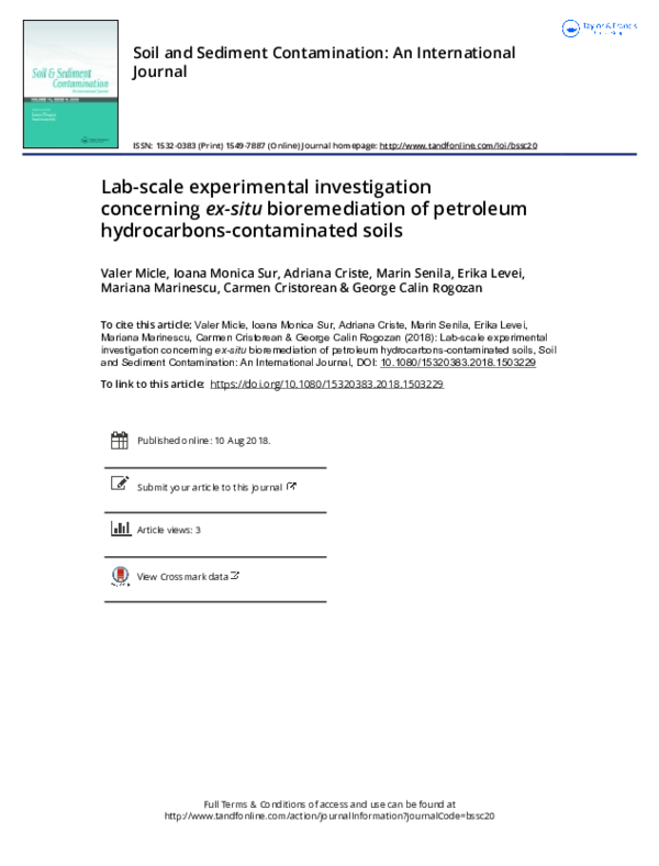 (PDF) Ex-situ Bioremediation of PHC-Contaminated Soils