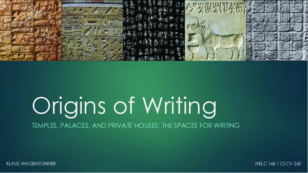 (PDF) Origins of Writing – Temples, Palaces, and Private Houses: The ...