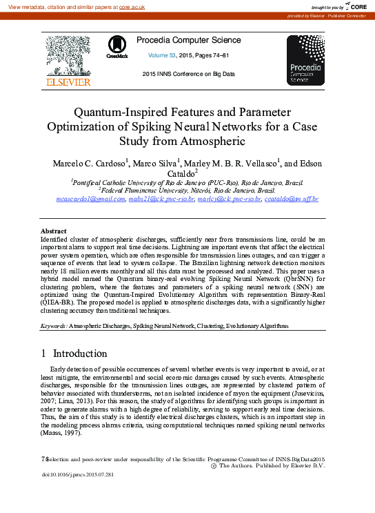 (PDF) Quantum-Inspired Features and Parameter Optimization of Spiking Neural Networks for a Case ...