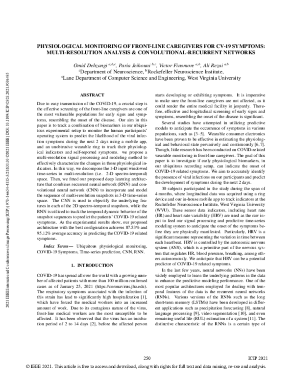 (PDF) Physiological Monitoring Of Front-Line Caregivers For Cv-19 Symptoms: Multi-Resolution ...