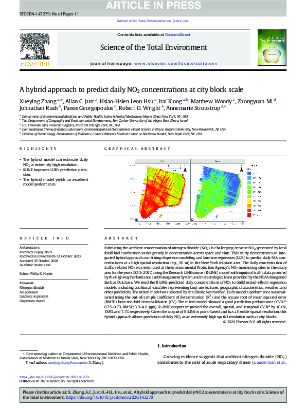 (PDF) A hybrid approach to predict daily NO2 concentrations at city ...