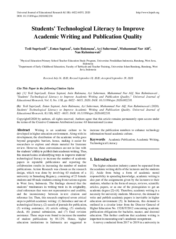 (PDF) Students' Technological Literacy to Improve Academic Writing and ...