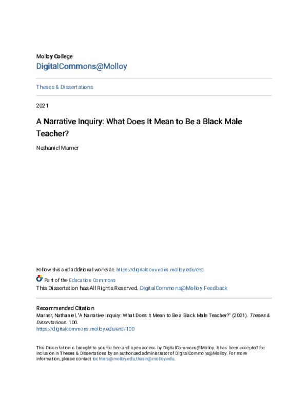 (PDF) A Narrative Inquiry: What Does It Mean to Be a Black Male Teacher?