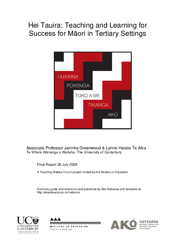 (PDF) Hei Tauira: Teaching and Learning for Success for Māori in ...