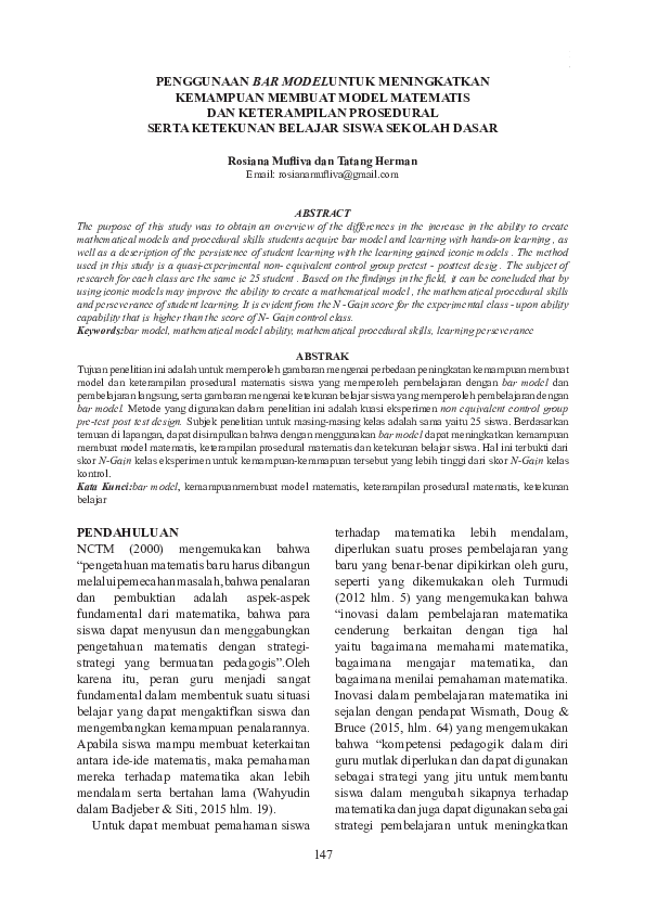 (PDF) Penggunaan Bar Modeluntuk Meningkatkan Kemampuan Membuat Model ...