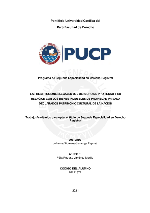 (PDF) Las restricciones legales del derecho de propiedad y su relación con los bienes inmuebles ...