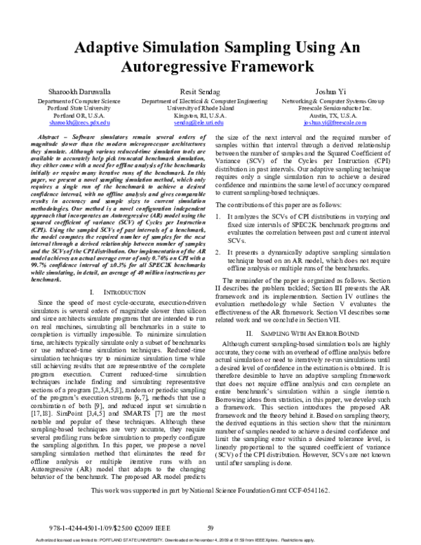(PDF) Adaptive simulation sampling using an Autoregressive framework