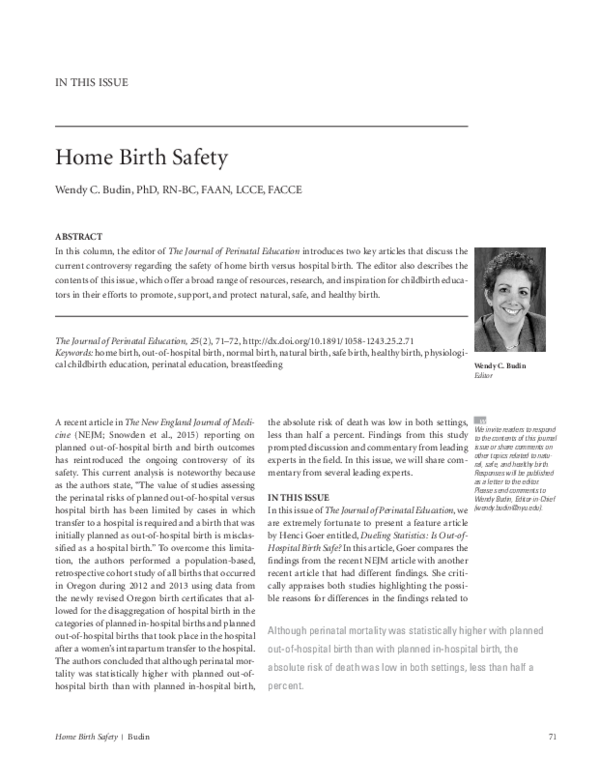 (PDF) Home Birth Safety