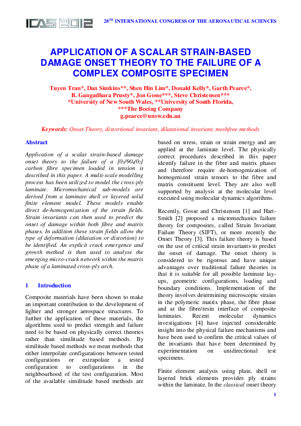 (PDF) Damage Onset Theory for Composite Failure Analysis