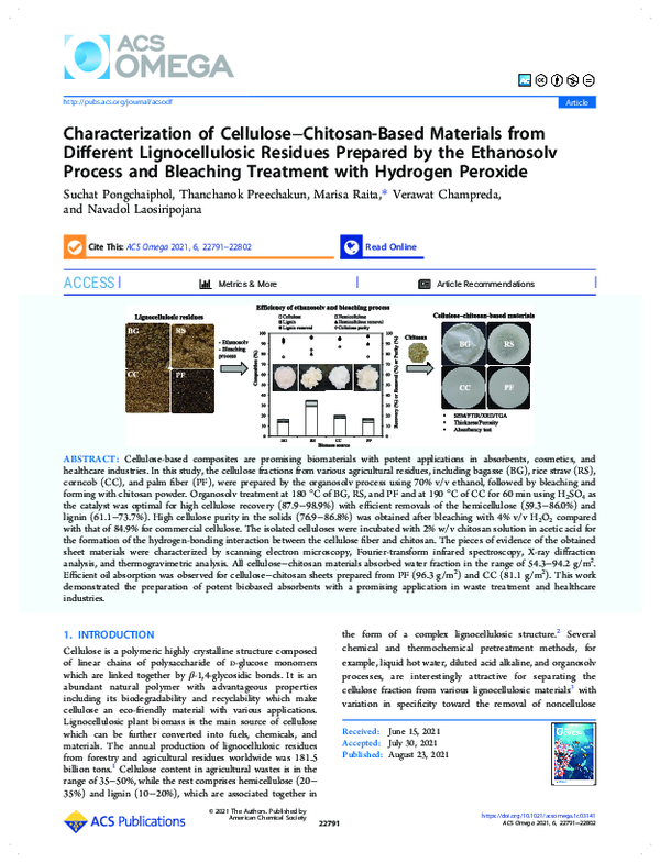 (PDF) Characterization of Cellulose–Chitosan-Based Materials from ...