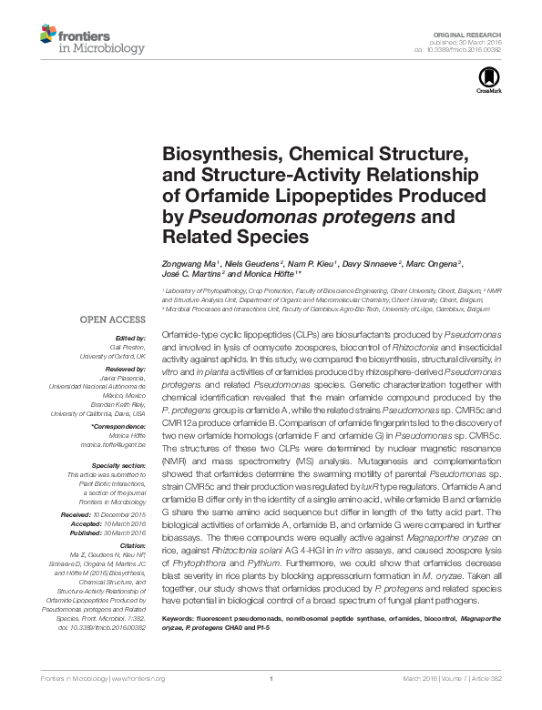 (PDF) Biosynthesis, Chemical Structure, and Structure-Activity ...