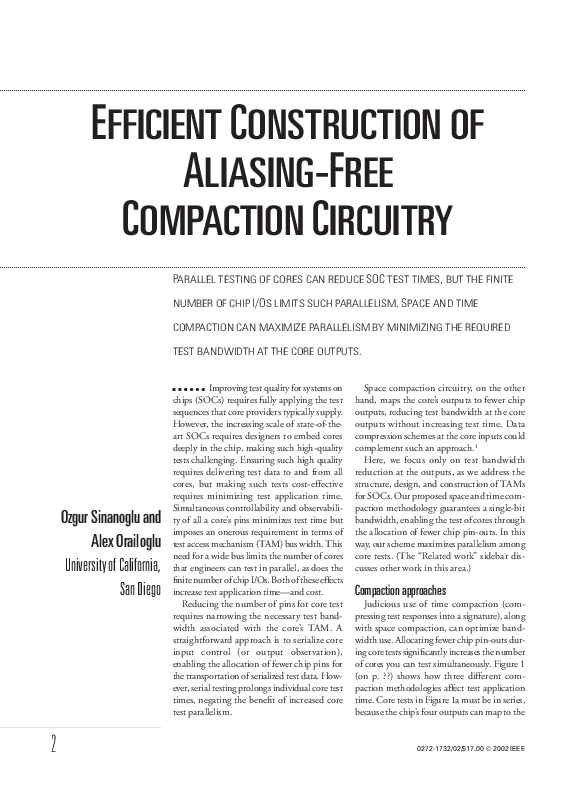 (PDF) Efficient construction of aliasing-free compaction circuitry