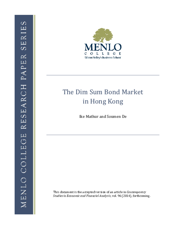 (PDF) The Dim Sum Bond Market in Hong Kong